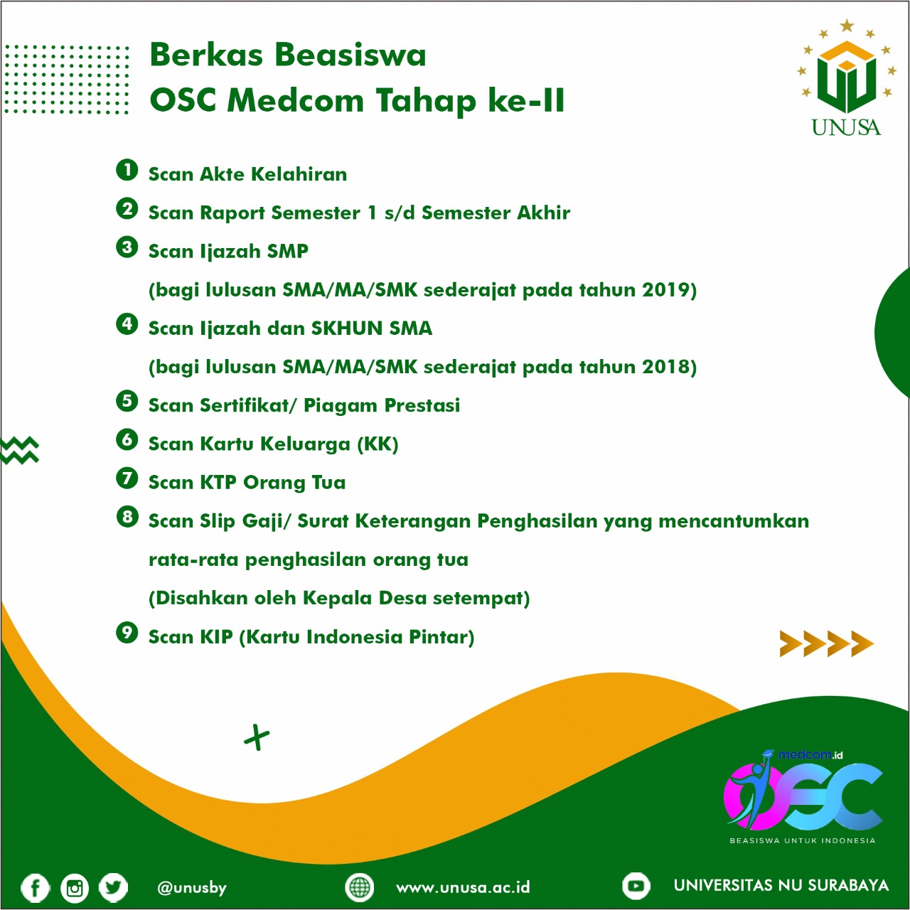 Berkas Beasiswa OSC Medcom Tahap ke II - UNUSA